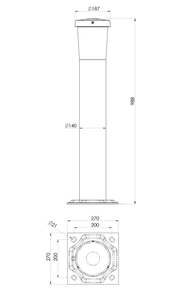 TEO Borne d'éclairage LED en acier pour espaces publics By GHM-ECLATEC | design Eclatec