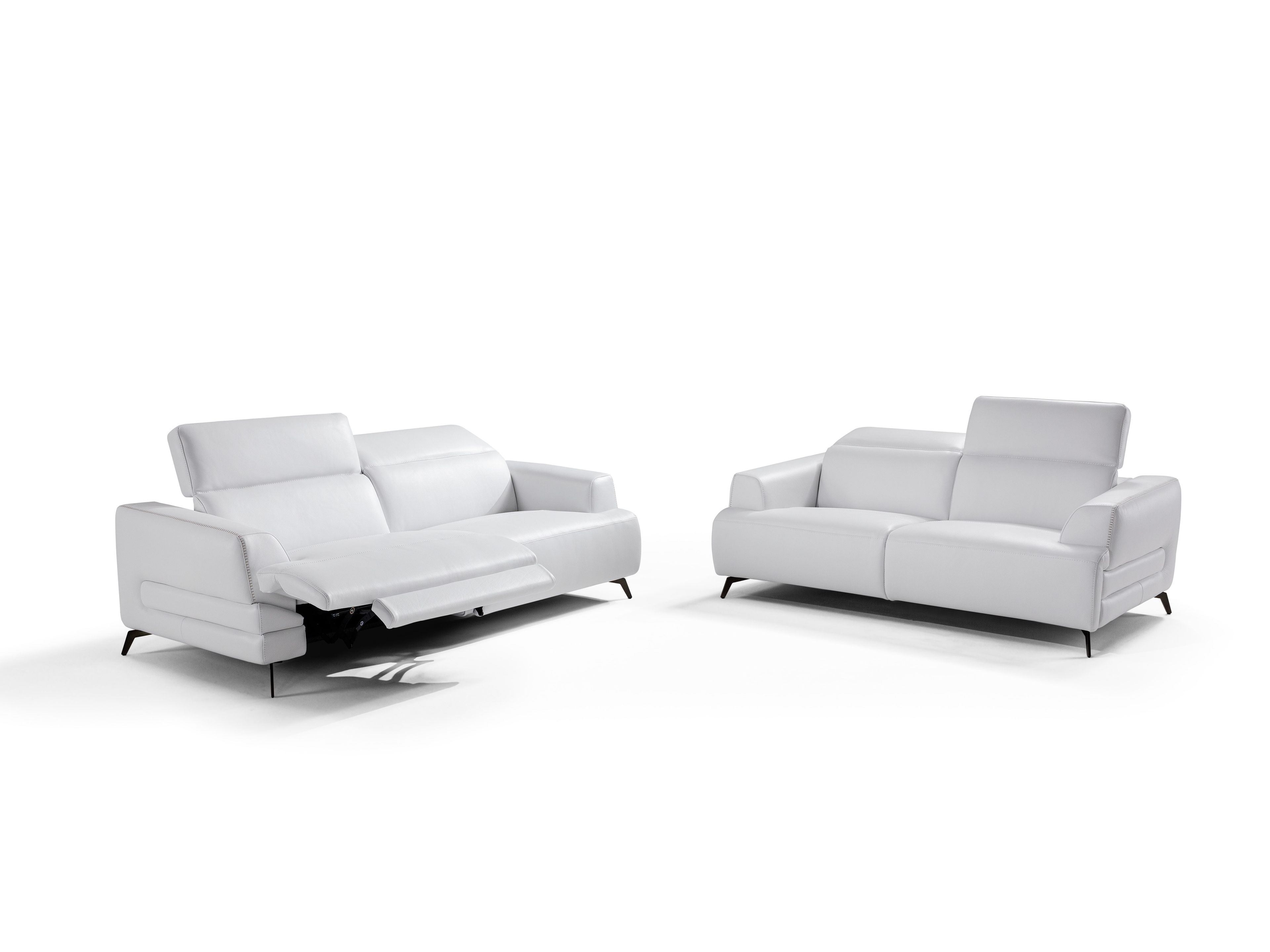 Recliner leather sofa with headrest TEOREMA By Max Divani