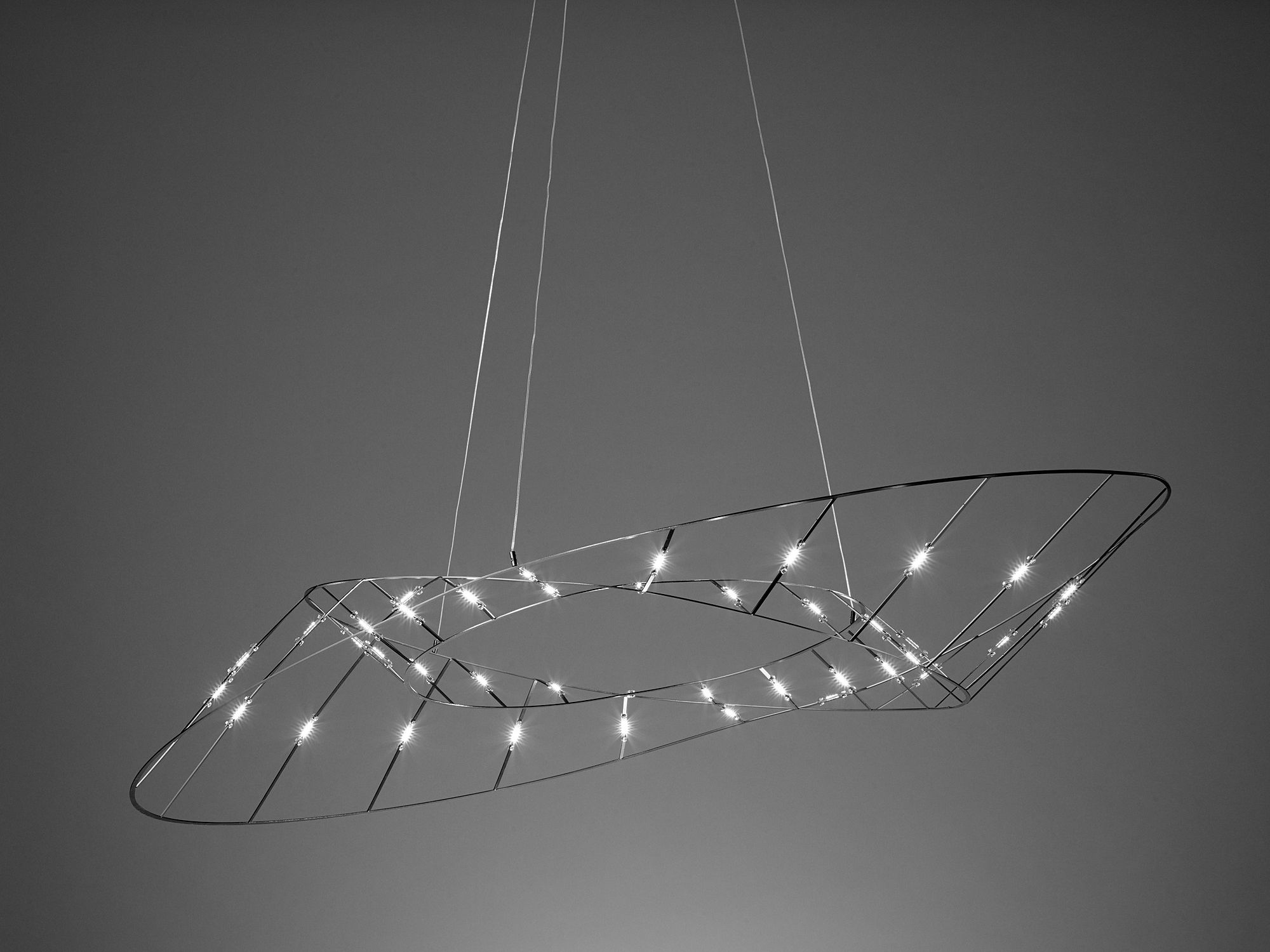 LED direct light steel pendant lamp TESA By Sforzin