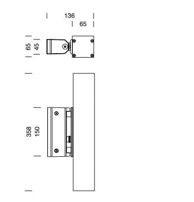 Lampada da parete per esterno TETRA LINEARE 360 By Platek