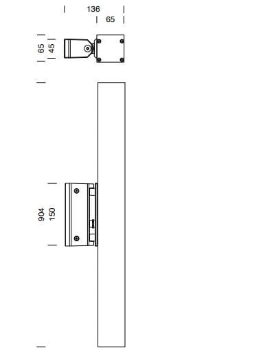 Outdoor wall lamp TETRA LINEARE 900 By Platek