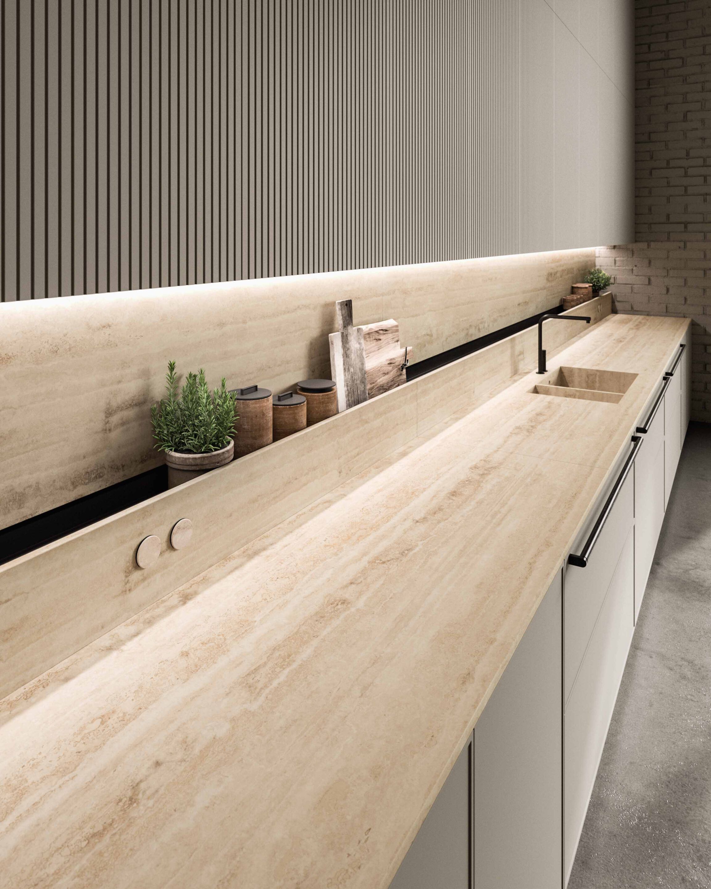 VITAE Custom kitchen with island and wine room By THE CUT | design ...