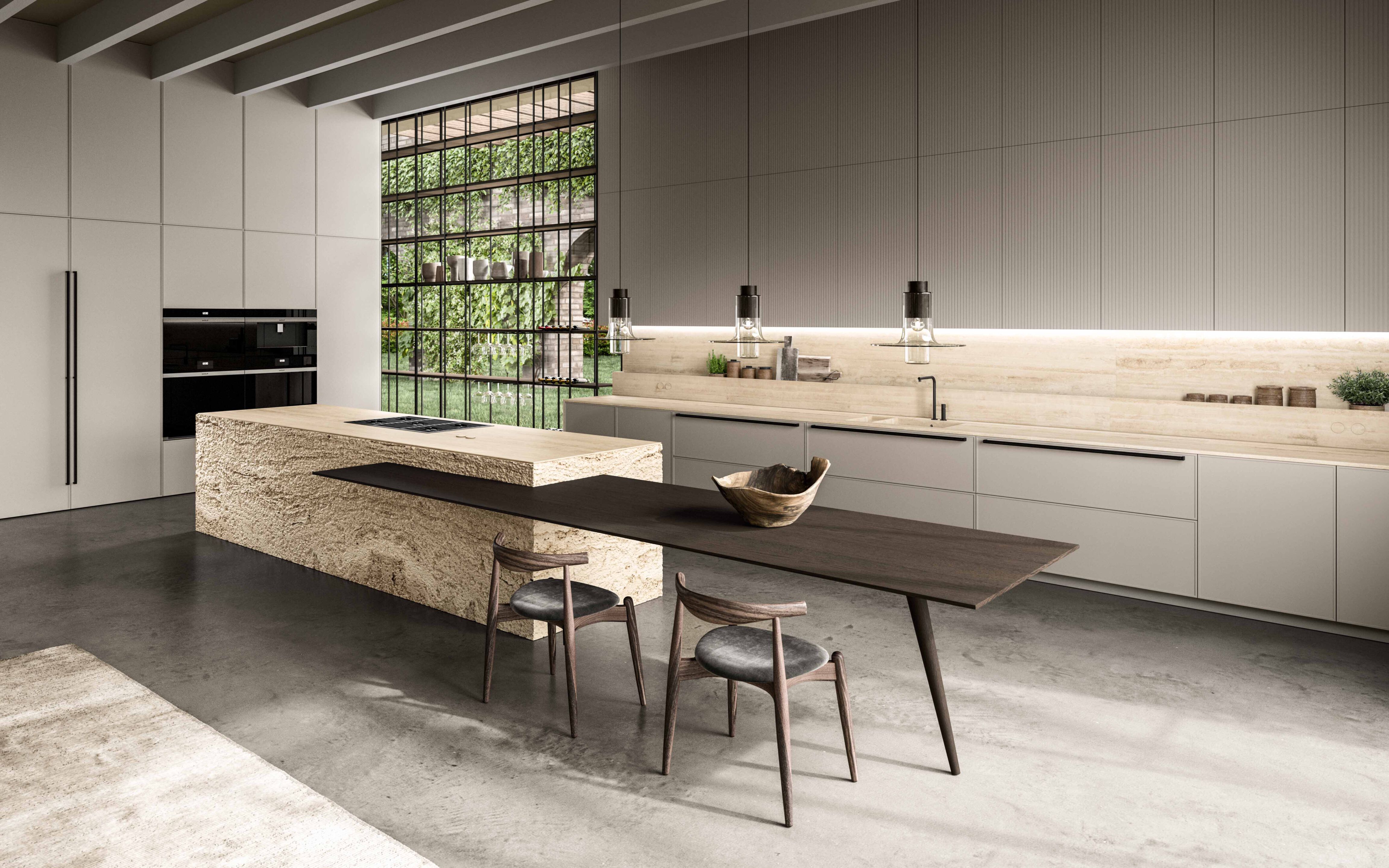 VITAE Cucina su misura con isola e vineria By THE CUT | design ...