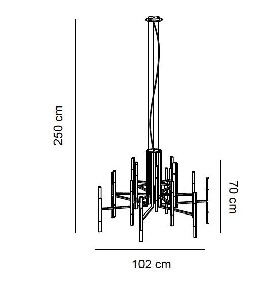 THE LIGHT 5150/18 Iron chandelier By Alma light