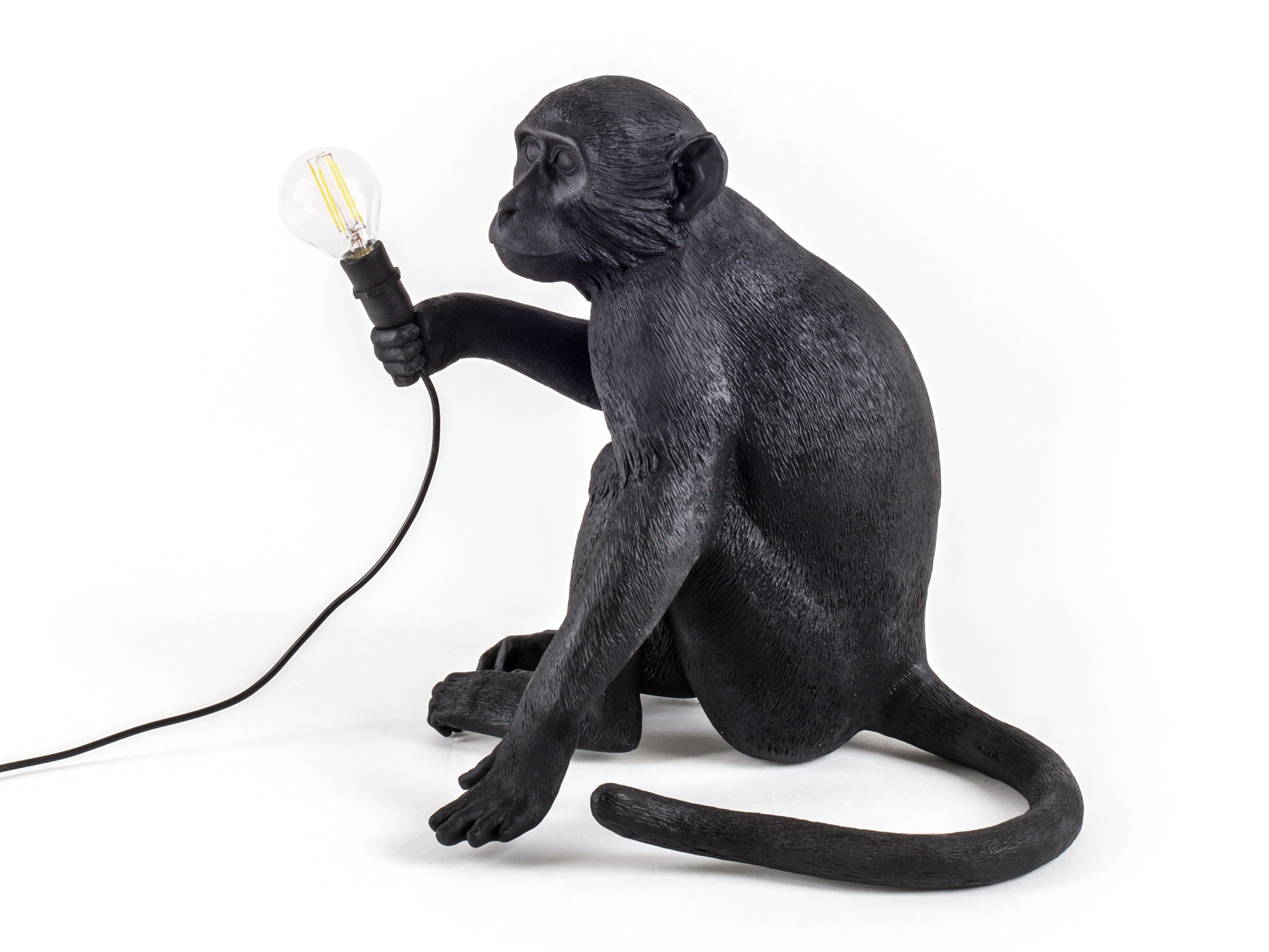 THE MONKEY LAMP BLACK SITTING floor lamp By Seletti design Marcantonio