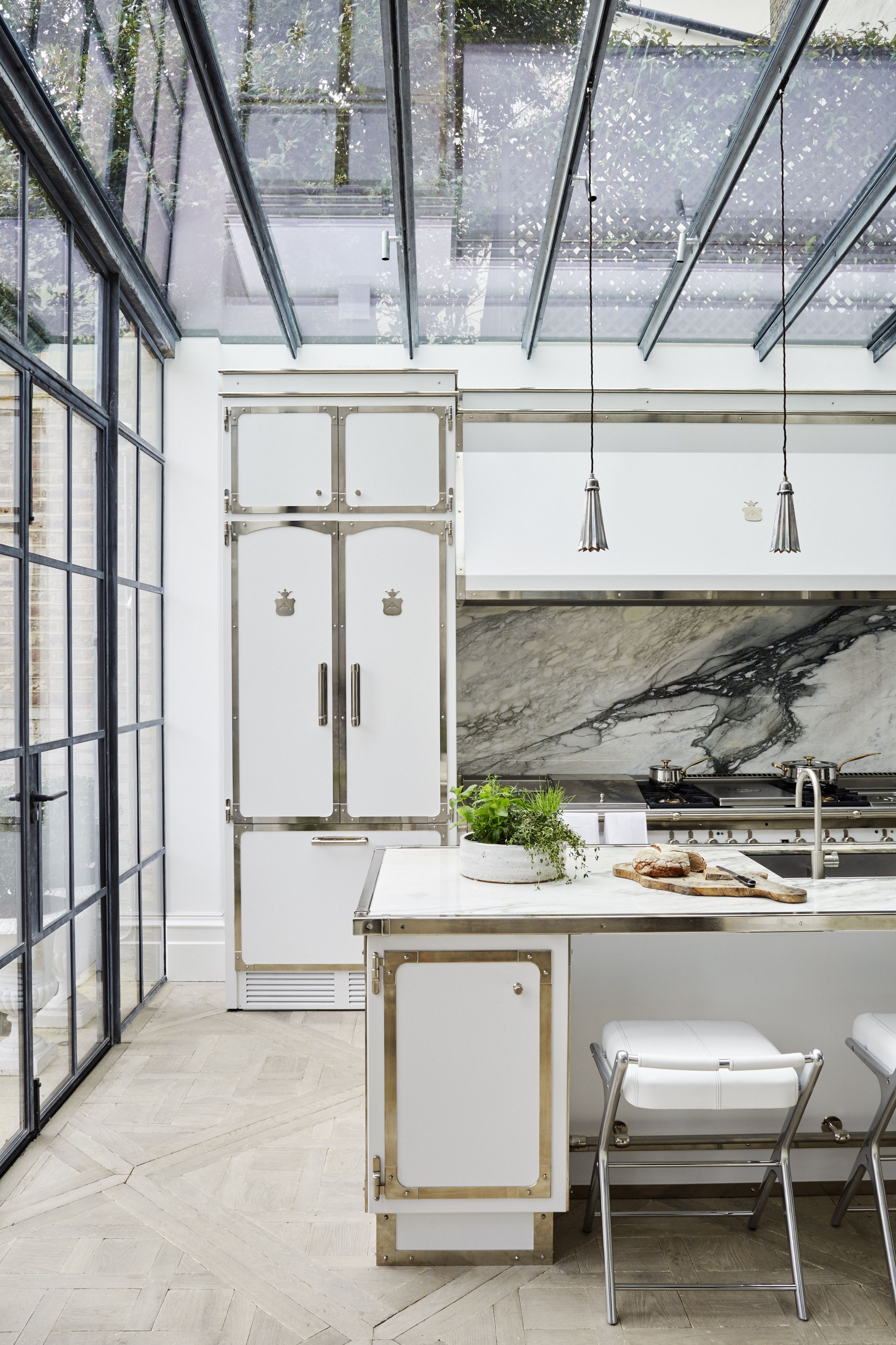 Professional steel kitchen with island THE ORANGERY By Officine Gullo