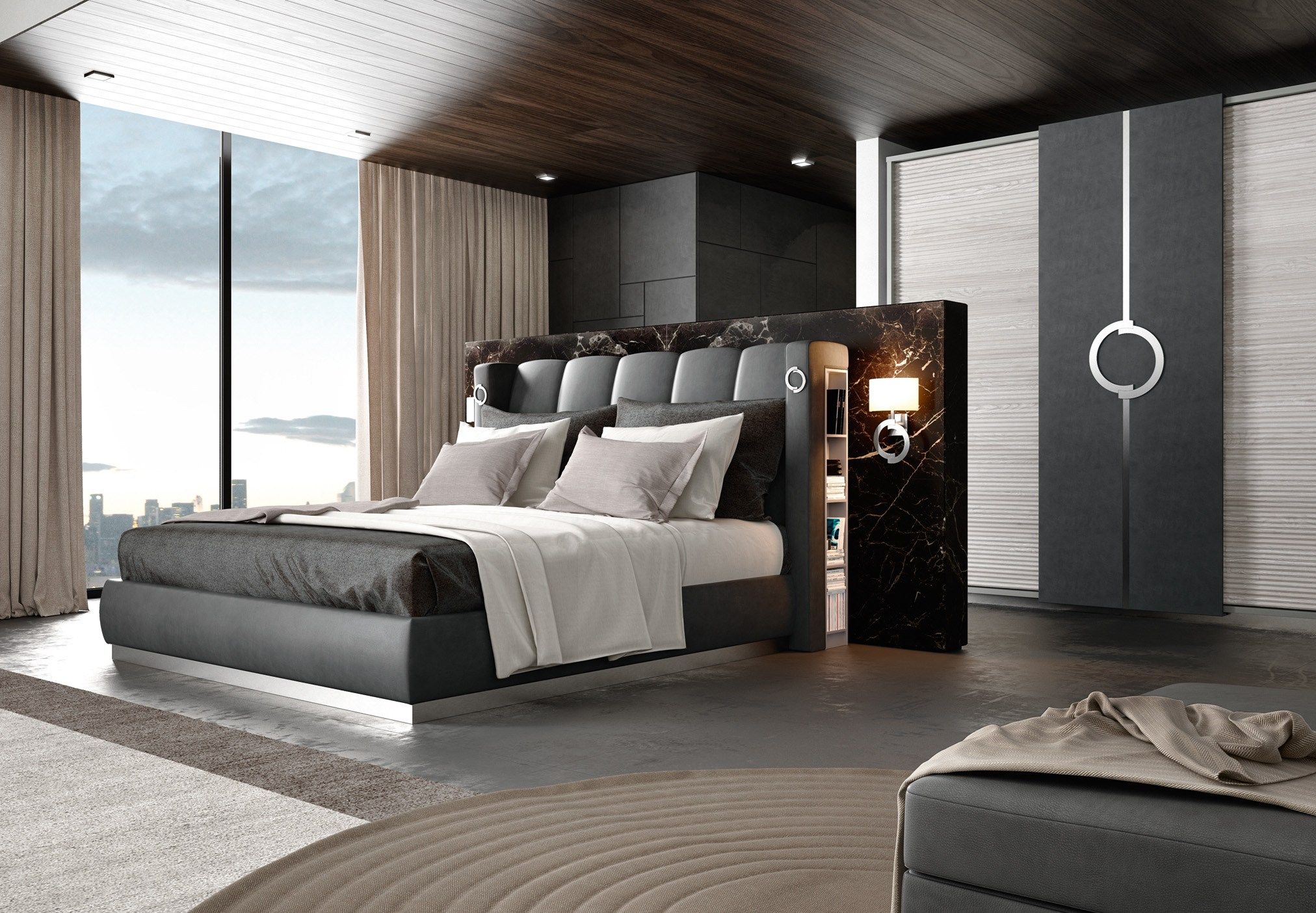 THECA | Bed with storage headboard Concept Collection By Caroti
