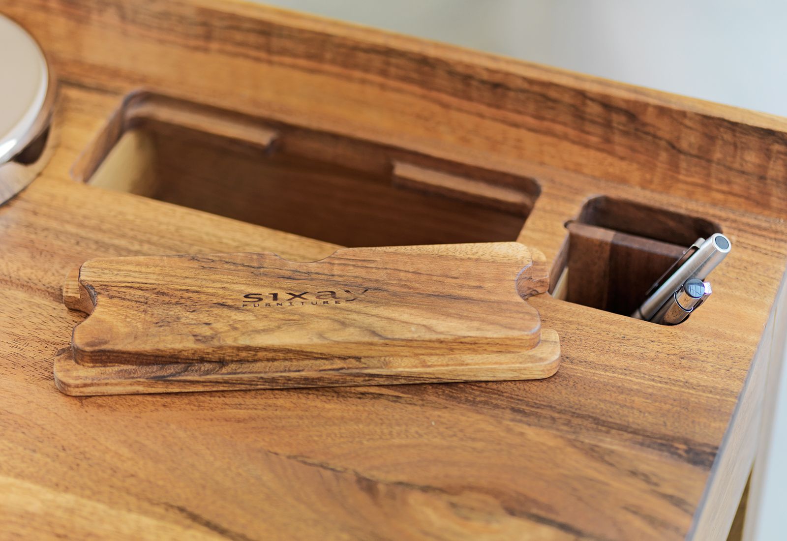 THEO DESK | Solid wood writing desk Rectangular solid wood writing desk ...