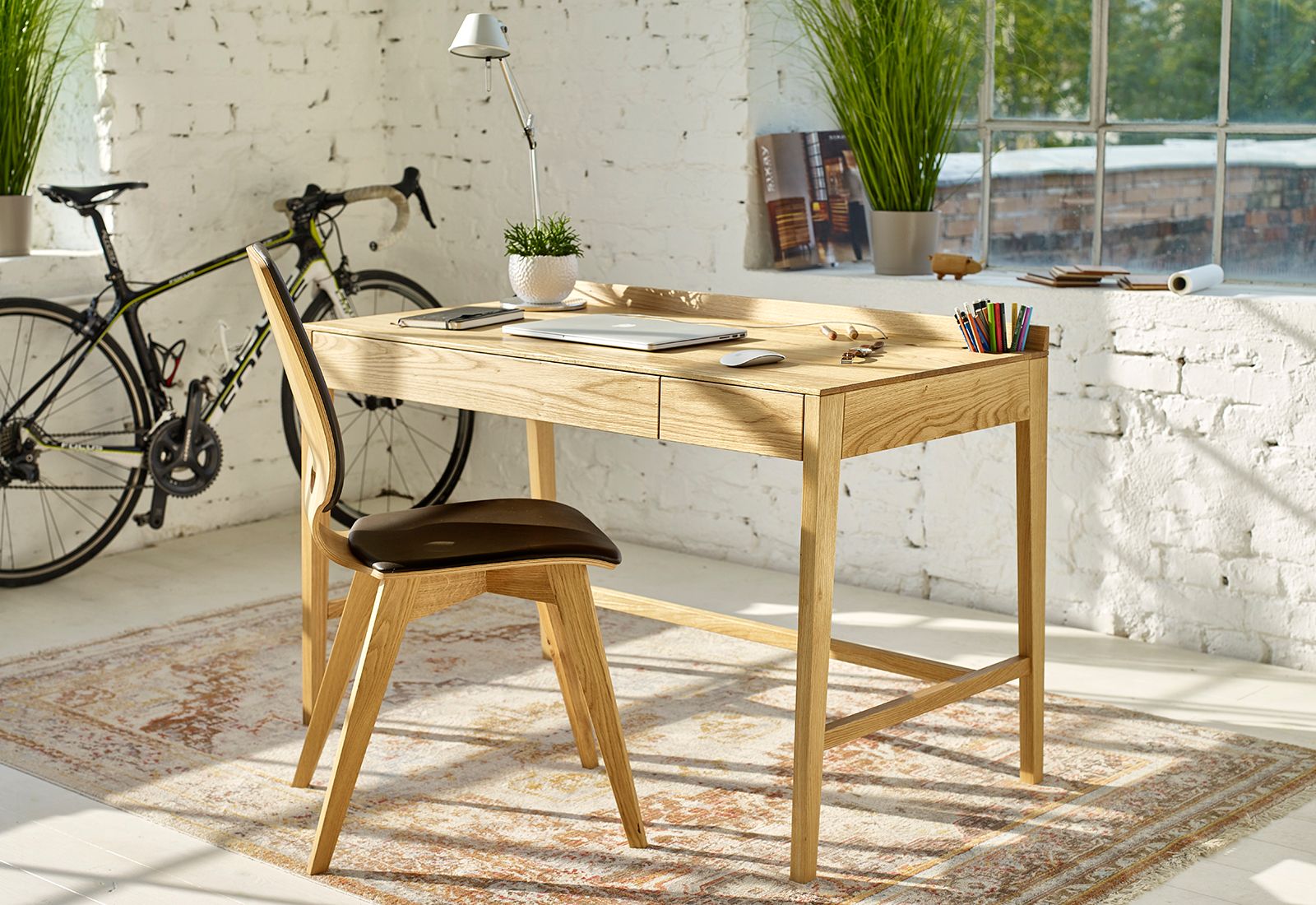 THEO DESK | Solid wood writing desk Rectangular solid wood writing desk ...