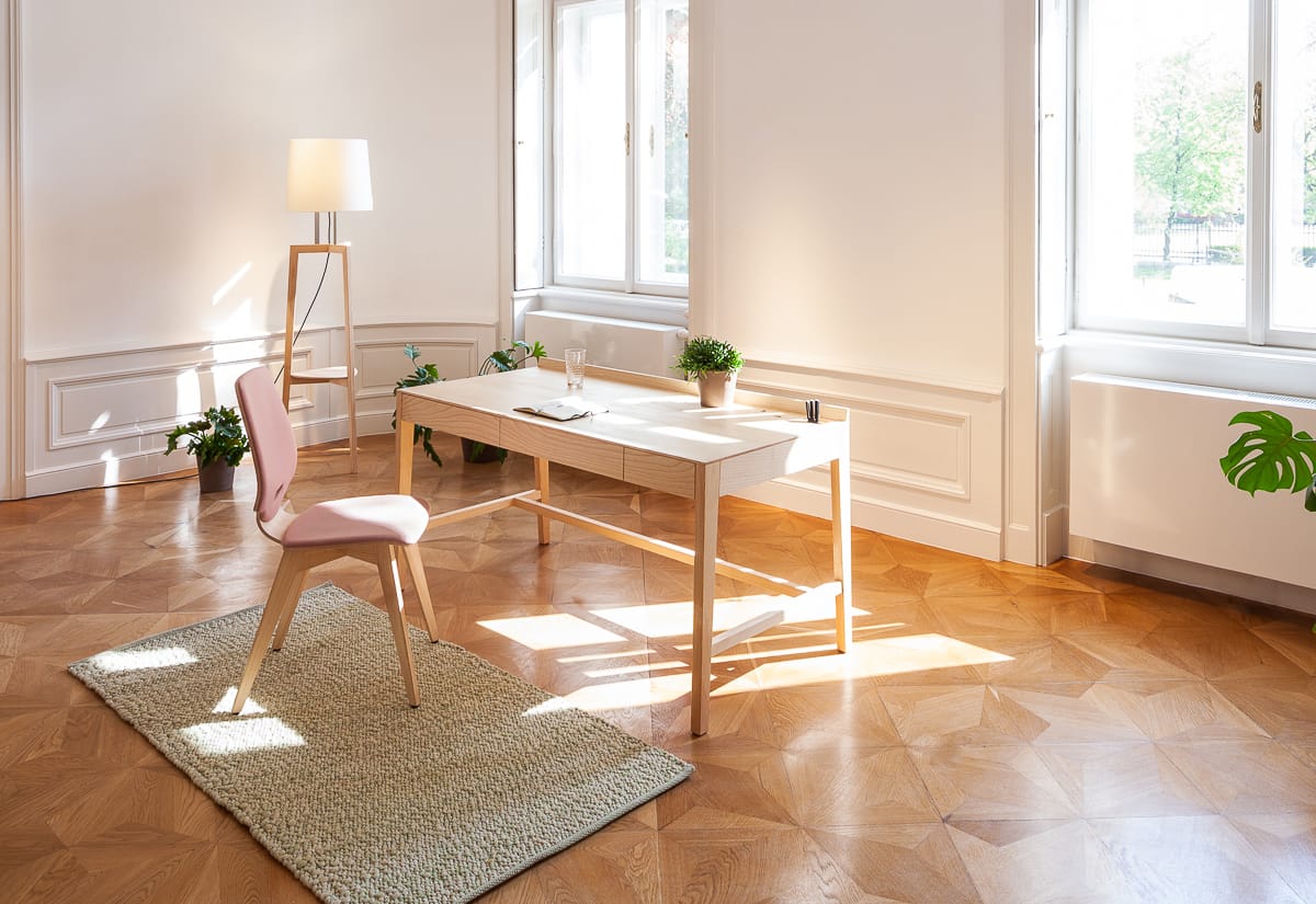 THEO DESK | Solid wood writing desk Rectangular solid wood writing desk ...