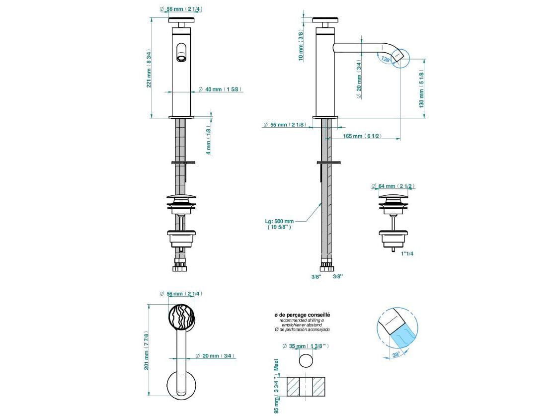 YOKO ICE Washbasin tap By THG Paris