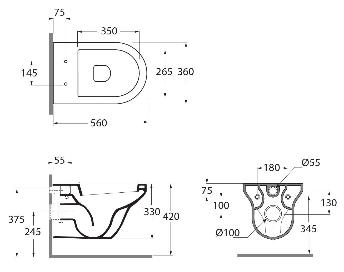 THIN Wc sospeso filo parete in ceramica By Azzurra Ceramica | design ...