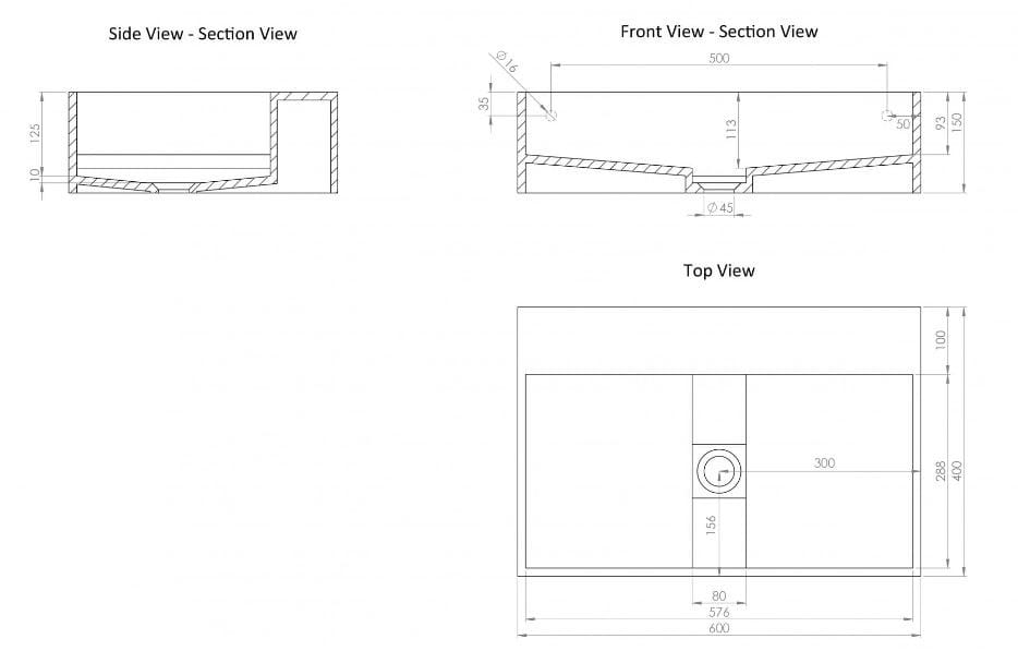 THINN Lavabo suspendu simple en Resin Stone By LUSSO