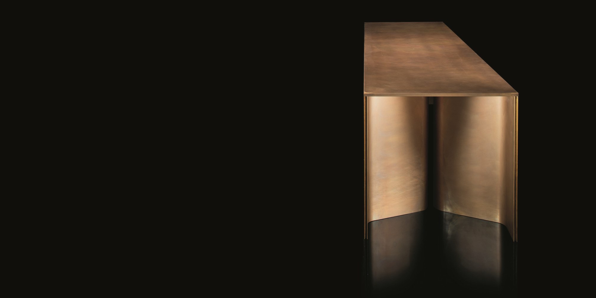 TIME Rectangular brass table By Henge | design Massimo Castagna
