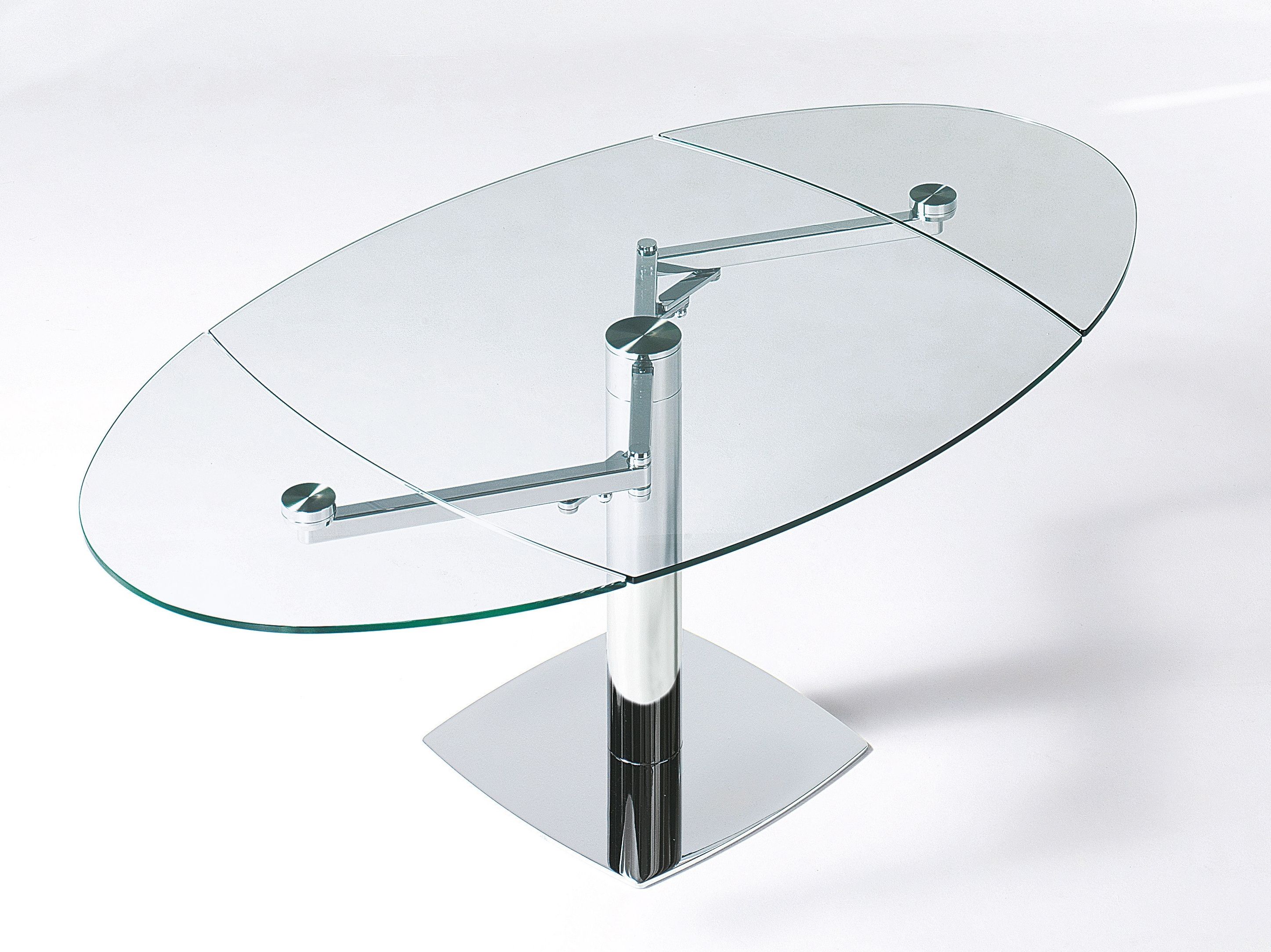 TITAN III | Glass table Extending oval glass dining table By Draenert ...