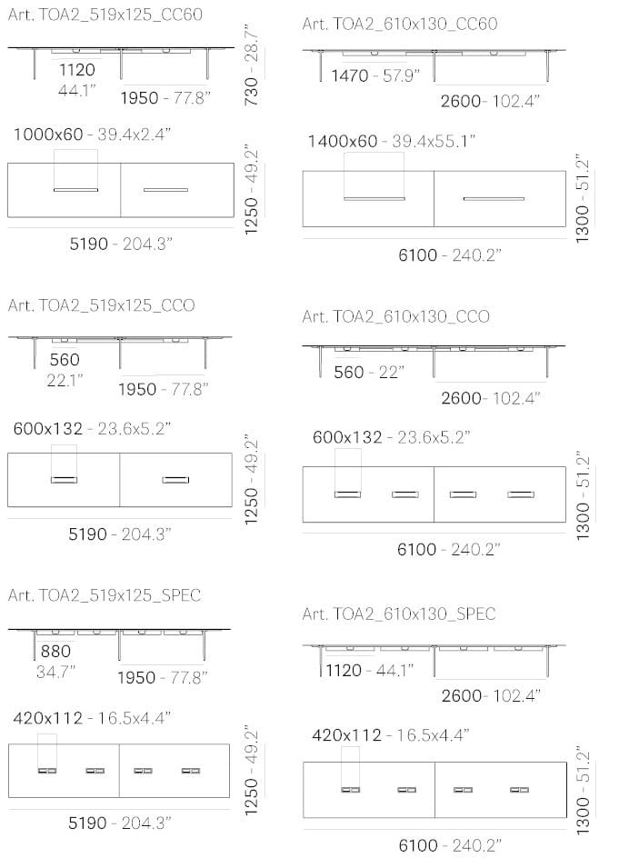 TOA | Conference table with cable management Toa Collection By Pedrali ...