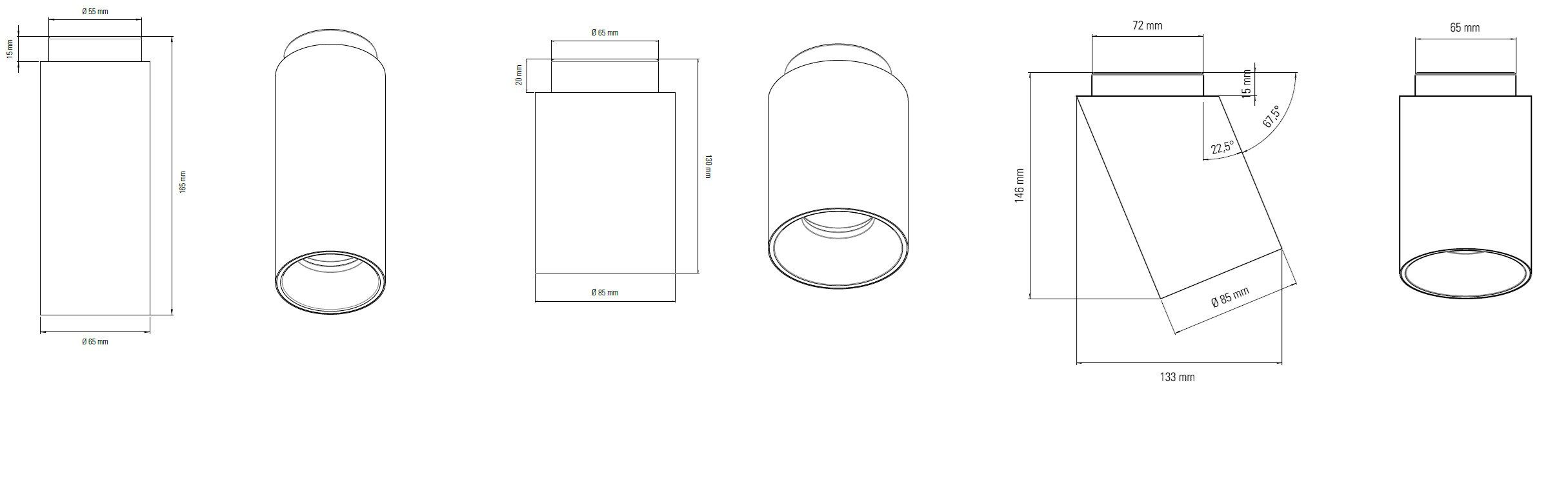 TOBO Round ceiling spotlight By DCWéditions