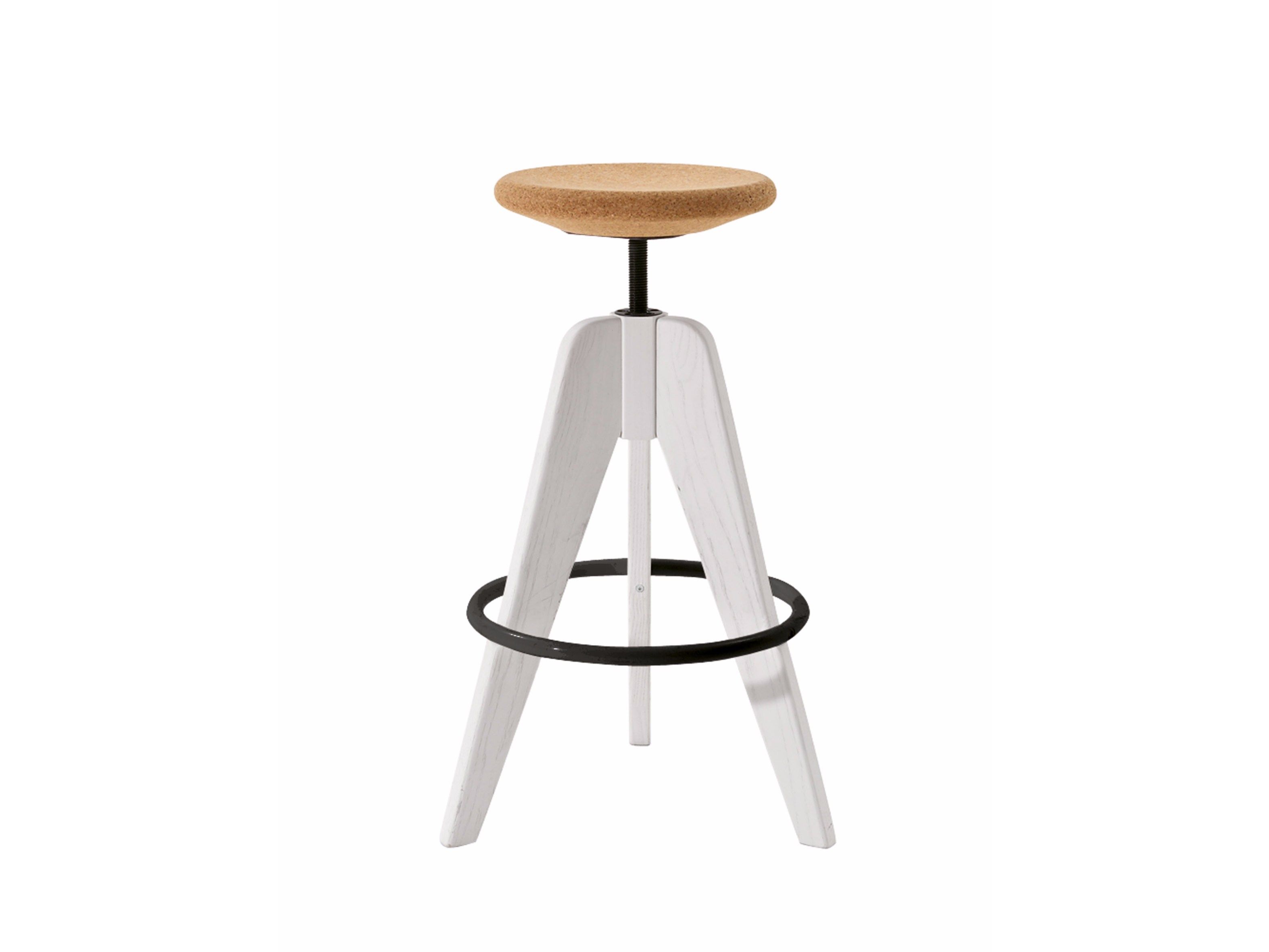 Wooden stool with footrest TOM By Colico