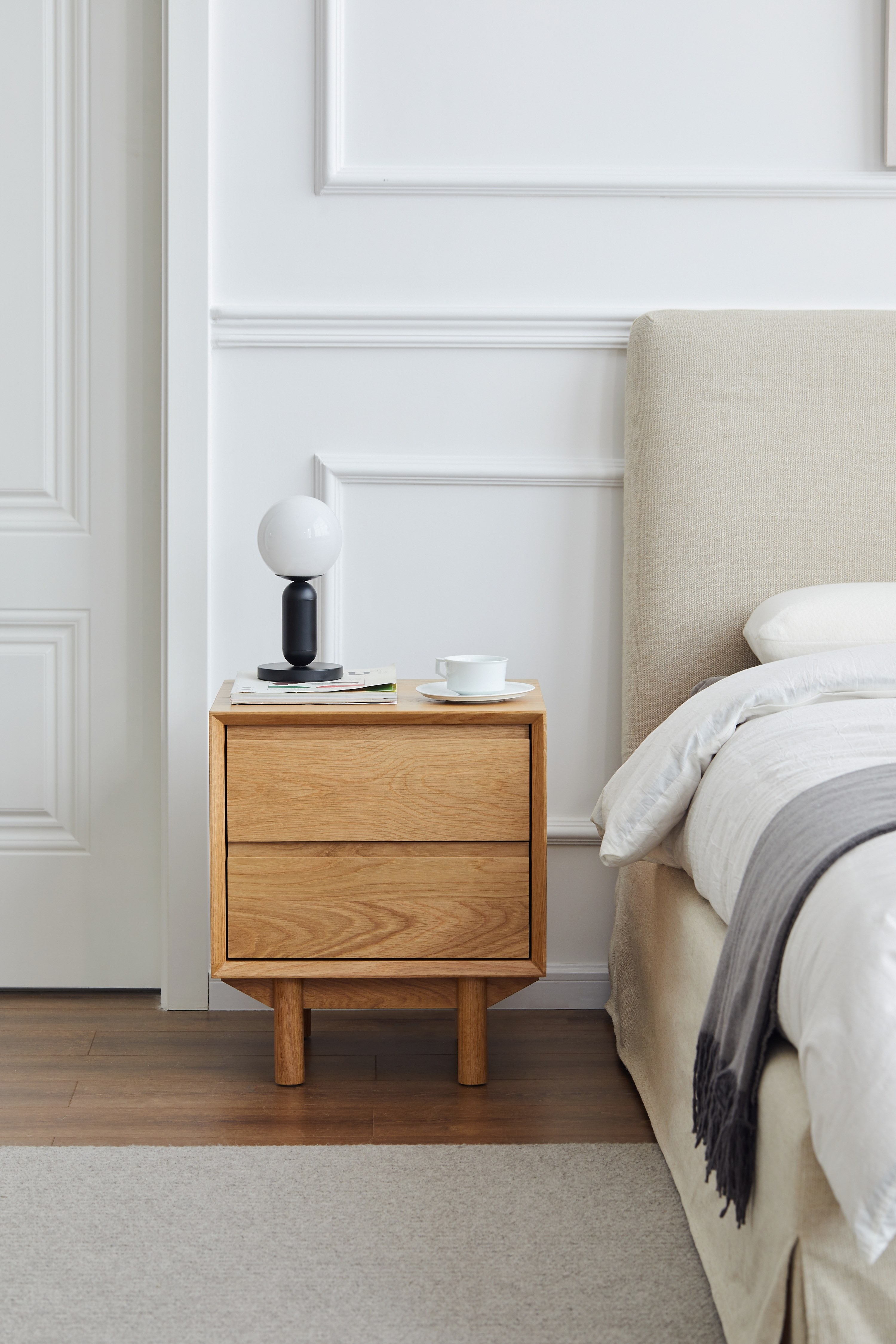 TORII Wooden bedside table with drawers By grado design