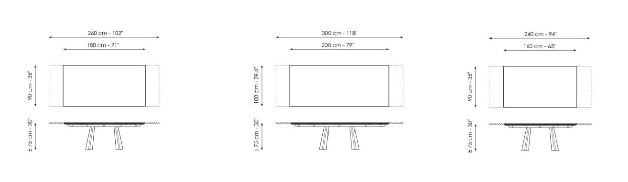 TORII Extending rectangular table By Bonaldo | design Marconato & Zappa