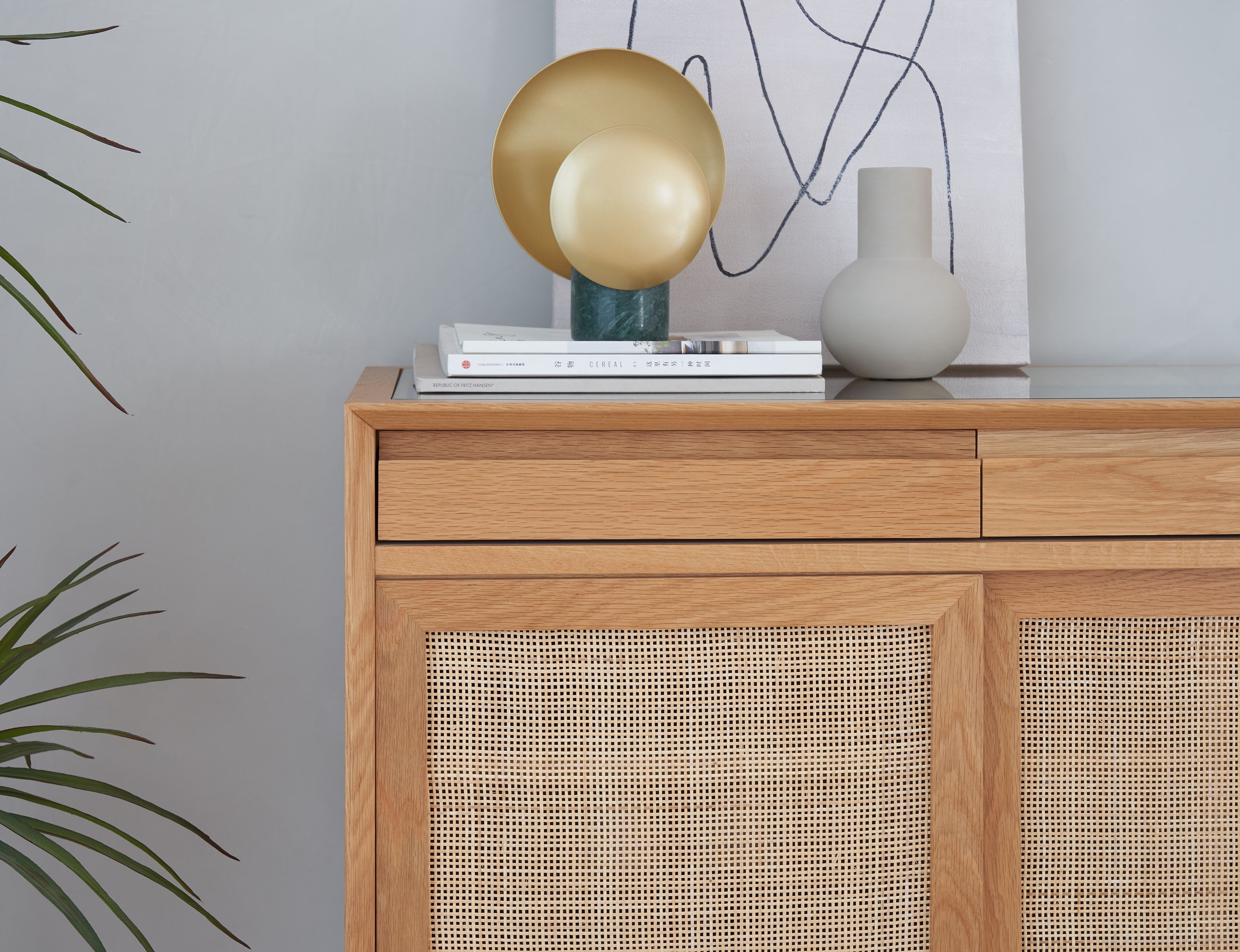 TORII Wooden highboard with sliding doors By grado design