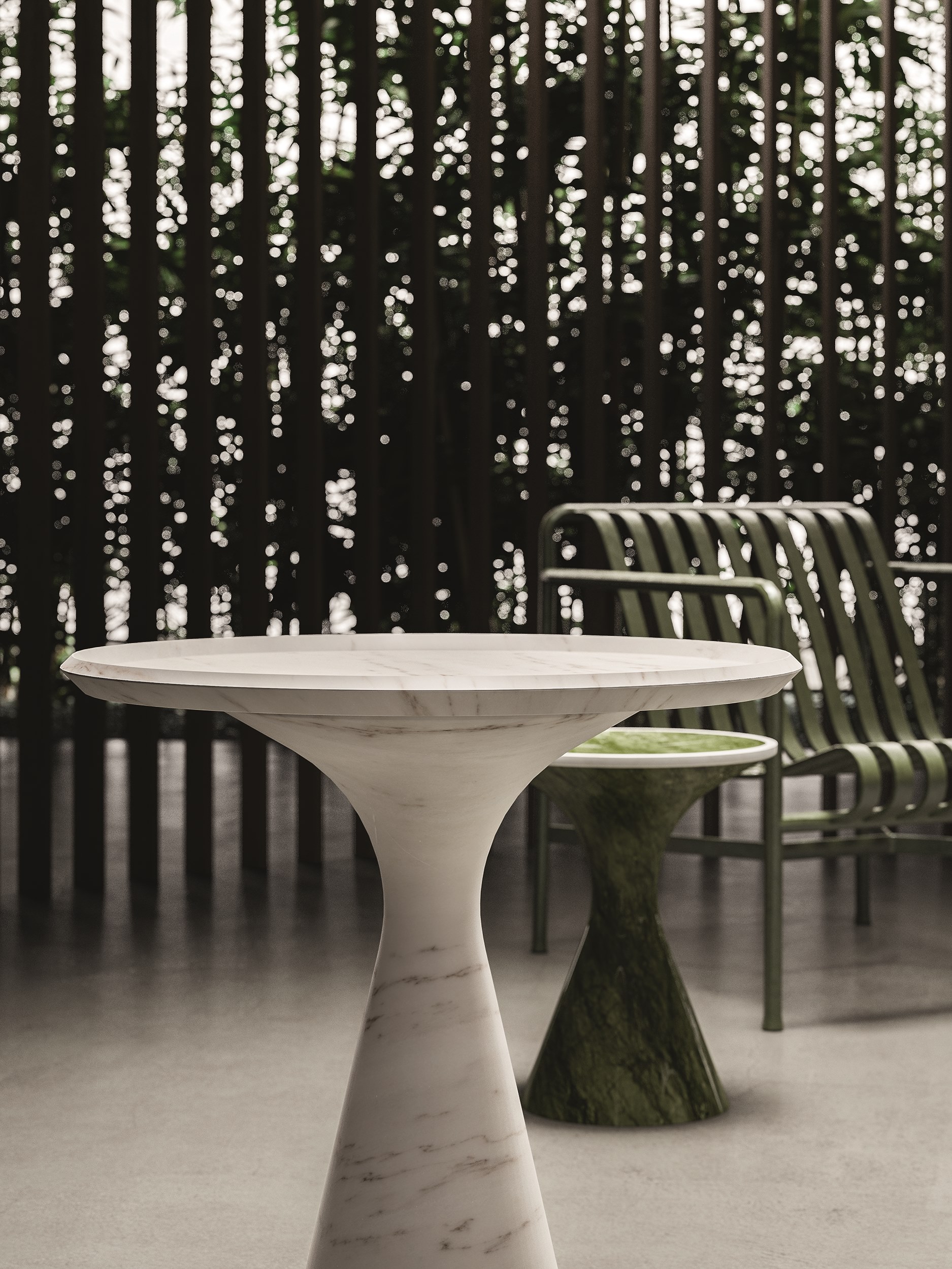 TORRE Round marble coffee table By Kreoo | design Enzo Berti