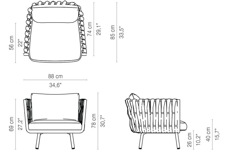 TOSCA | Garden armchair By TRIBÙ design Monica Armani
