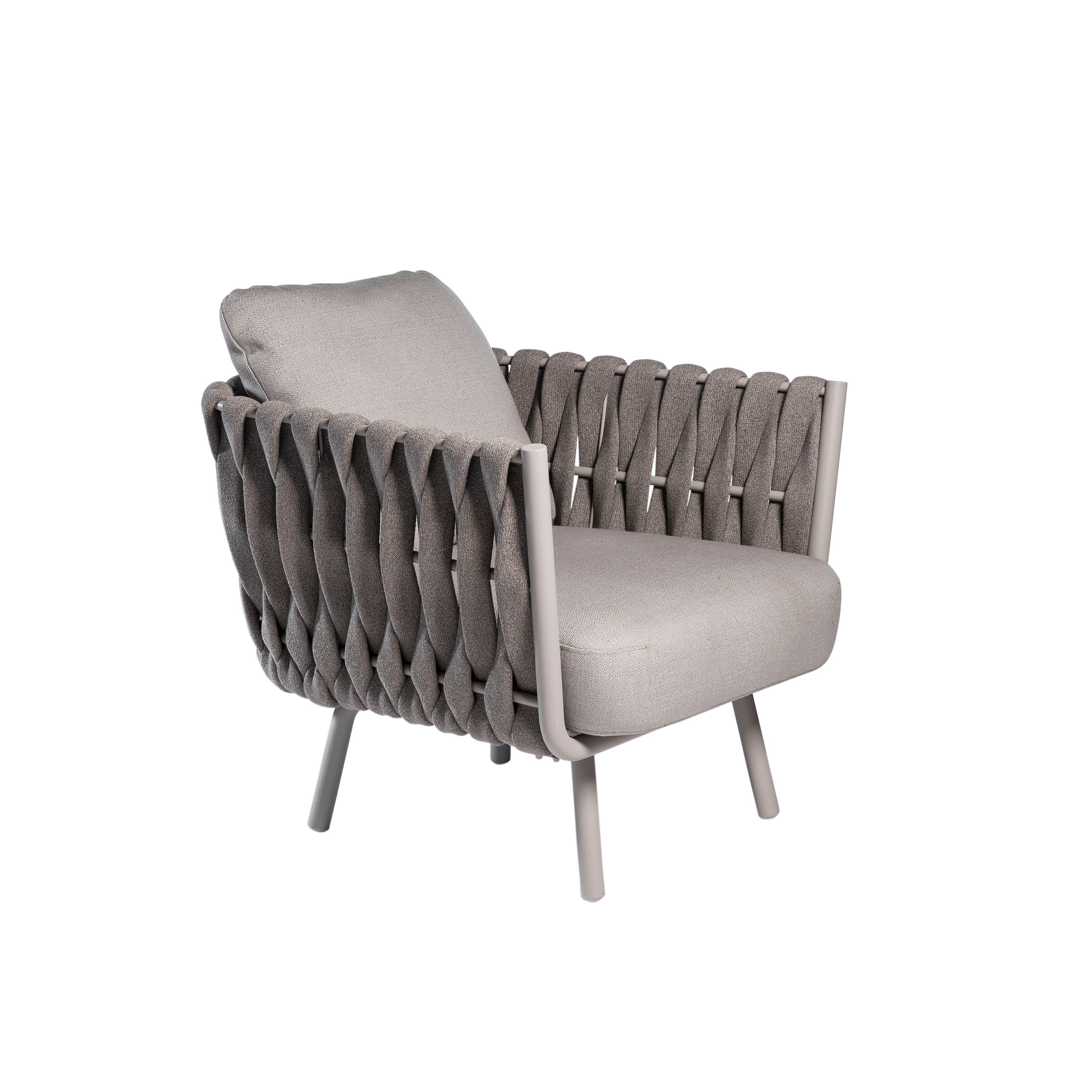 TOSCA Fabric lounge chair with armrests By TRIBÙ