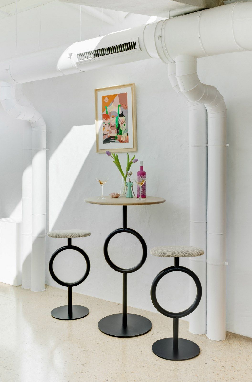 TOTEM High steel and MDF stool By Sancal | design Sylvain Willenz