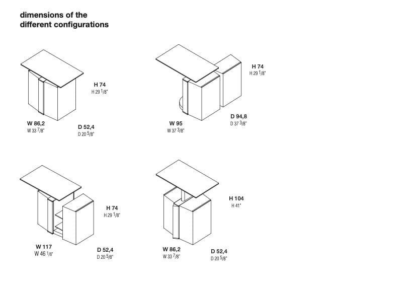 Höhenverstellbarer Büro-Schreibtisch mit Kabelführungssystem auf Rollen TOUCH DOWN UNIT By ...