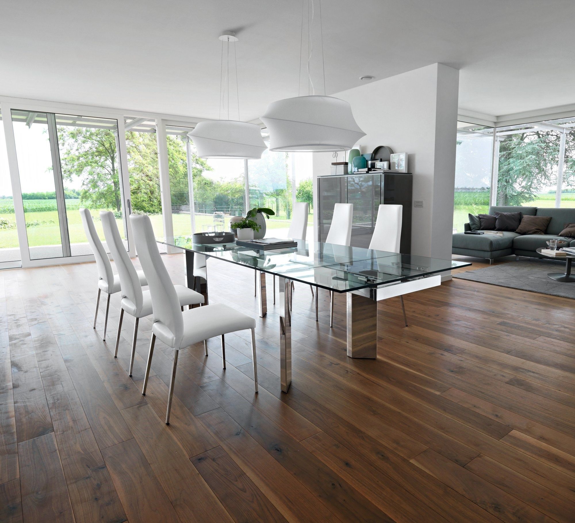 TOWER WOOD Extending rectangular table By Calligaris