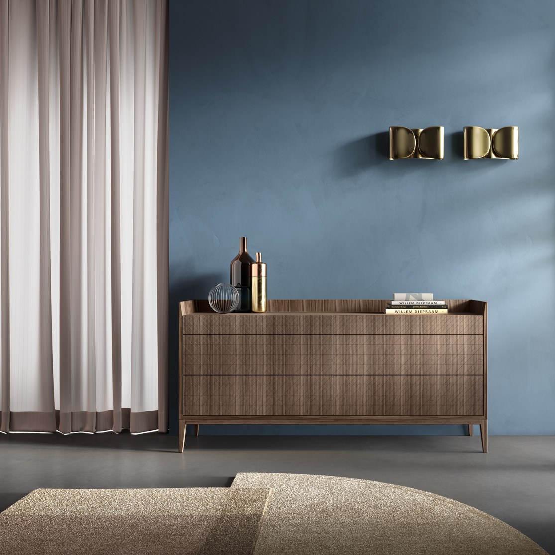 TRAME Walnut chest of drawers By Barba design | design Manuela Pelizzon