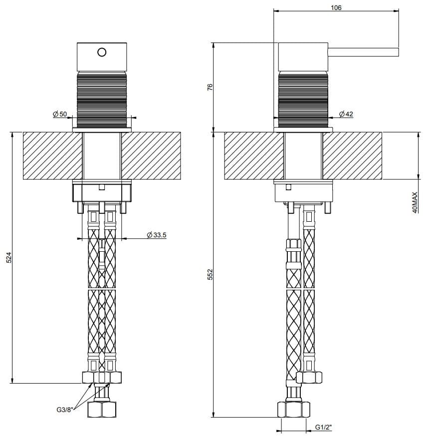TRAME | Remote control tap Gessi316 Collection By Gessi