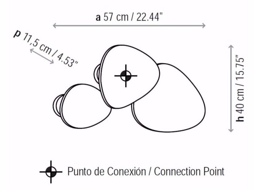 Applique a LED in faggio TRIA SET 3 By BOVER design Rubén Saldaña