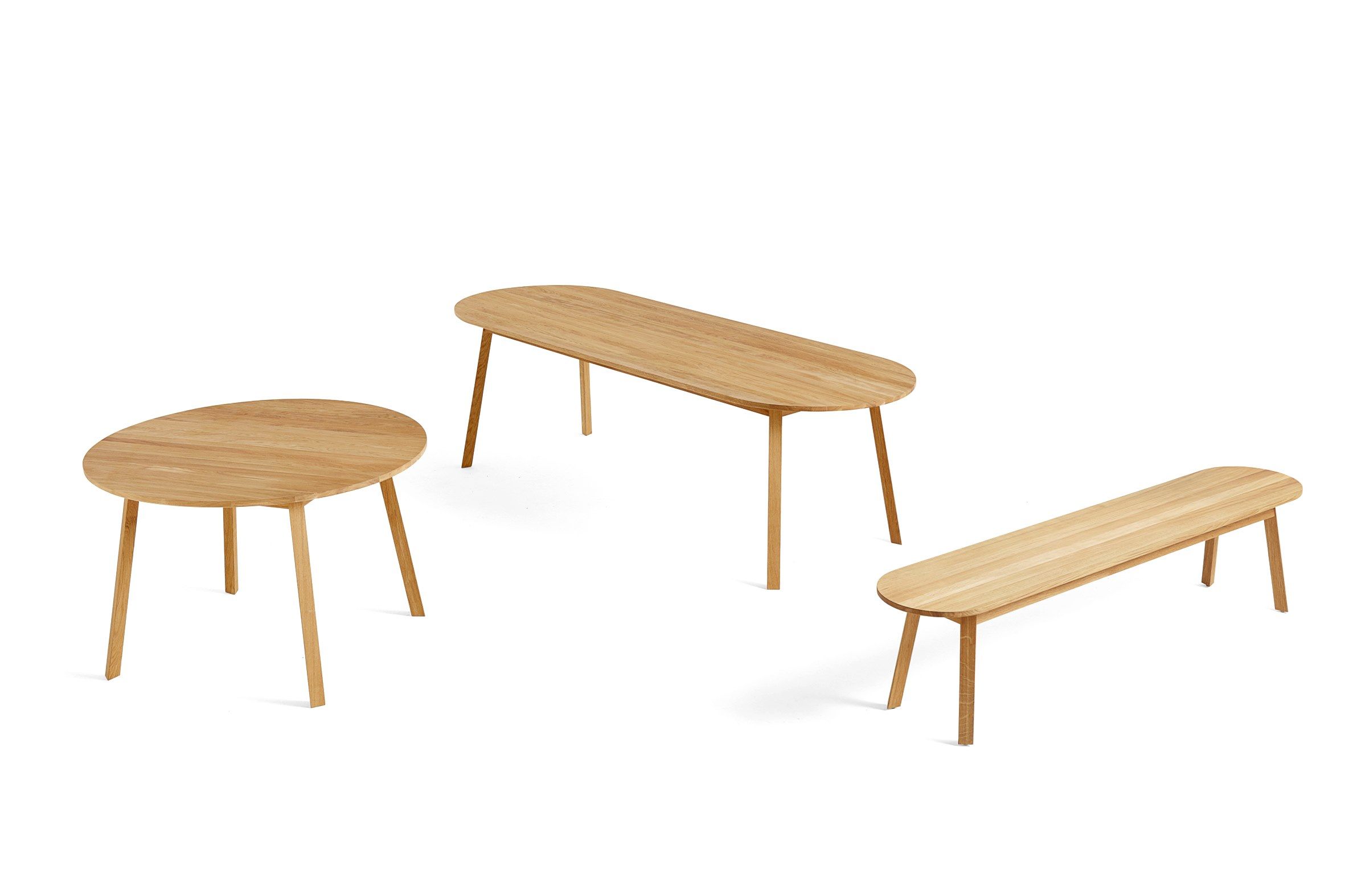 TRIANGLE LEG Oak bench By Hay | design Jones Neville