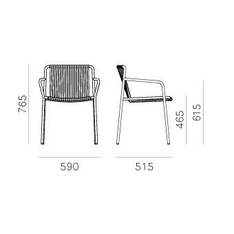Powder coated steel garden chair TRIBECA 3665 Tribeca Collection By ...