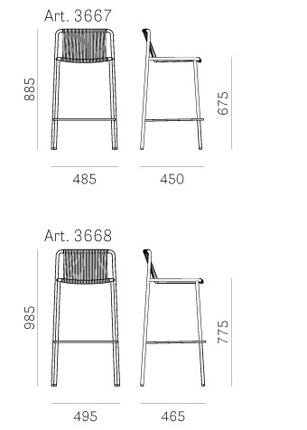 Powder coated steel garden stool TRIBECA 3668 Tribeca Collection By ...