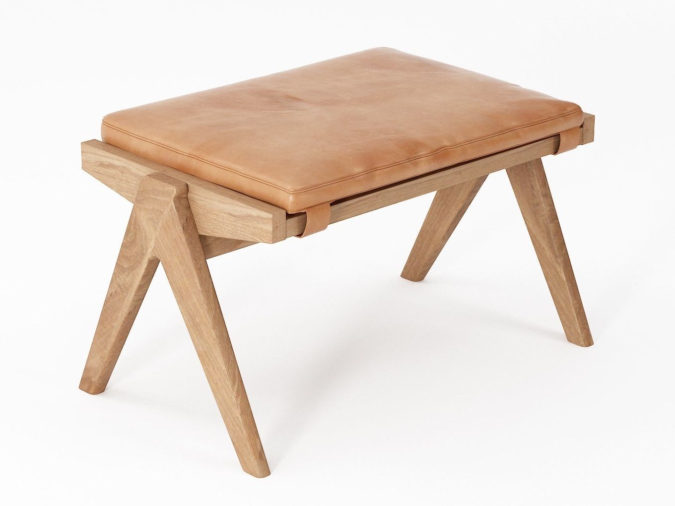 TRIBUTE Upholstered solid wood footstool By KARPENTER | design Hugues ...