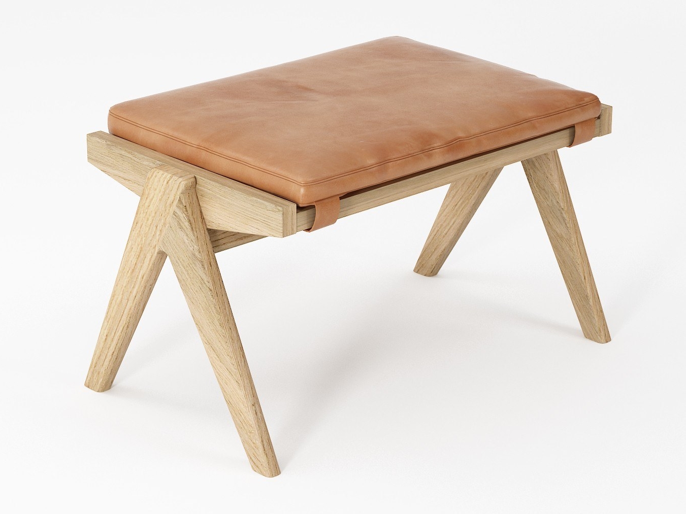 TRIBUTE Upholstered solid wood footstool By KARPENTER | design Hugues ...