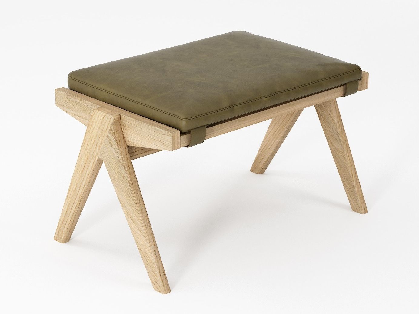 TRIBUTE Upholstered solid wood footstool By KARPENTER | design Hugues ...