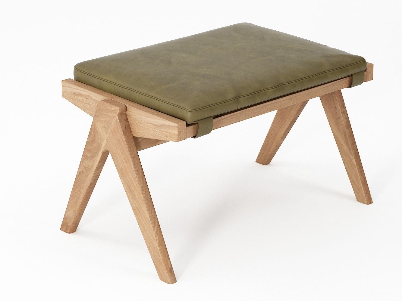 TRIBUTE Upholstered solid wood footstool By KARPENTER | design Hugues ...