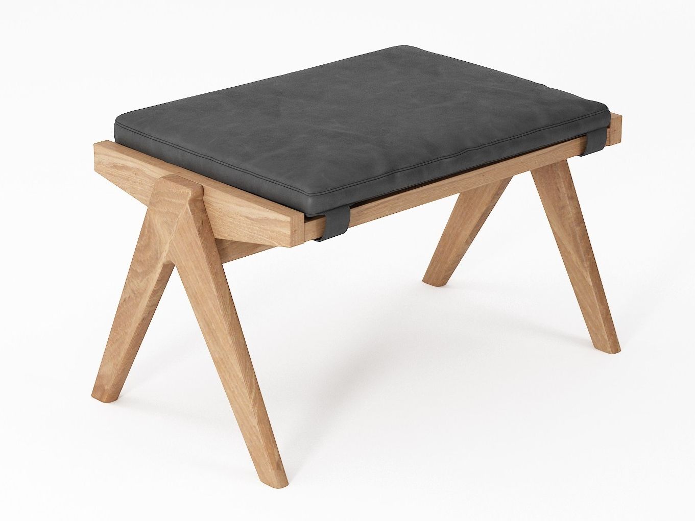 TRIBUTE Upholstered solid wood footstool By KARPENTER | design Hugues ...