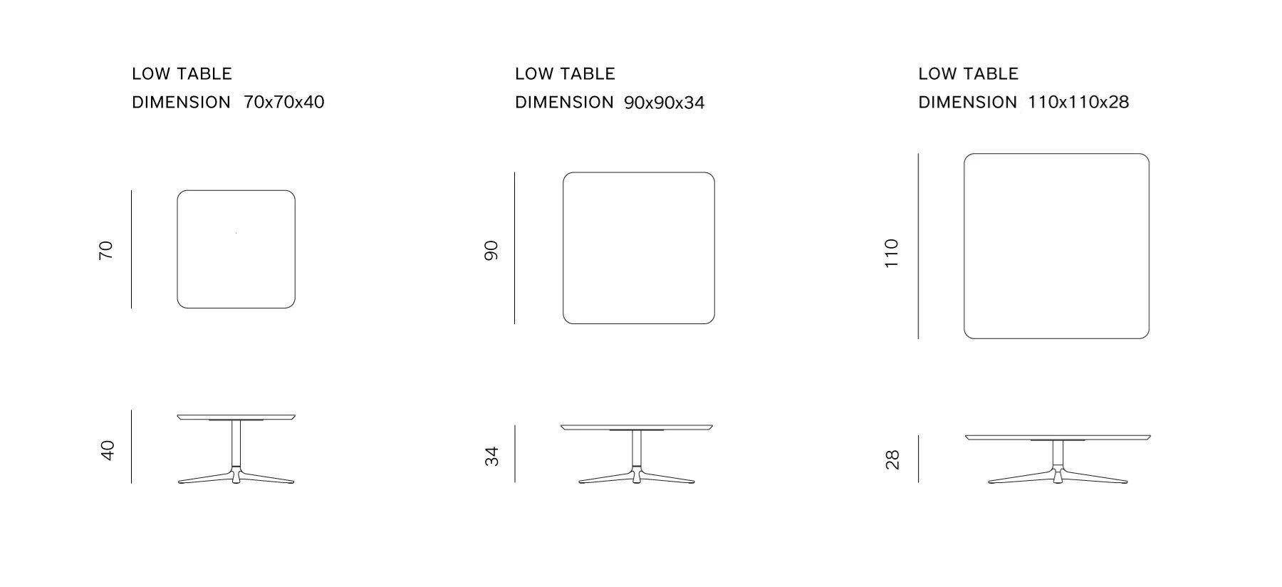 TRIFIDAE Low square coffee table By prostoria | design Numen / For Use