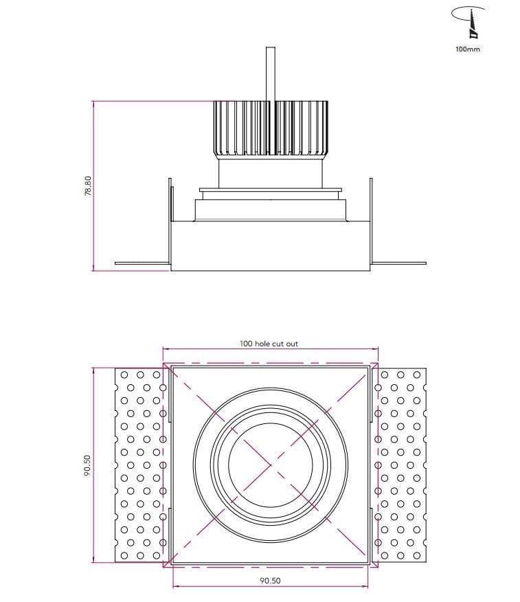 TRIMLESS SQUARE ADJUSTABLE LED Spot LED orientable carrée de zinc By ...