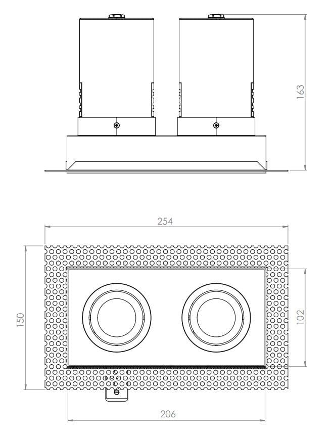TRIMLESS TWIN Recessed multiple rectangular steel spotlight By Astro ...