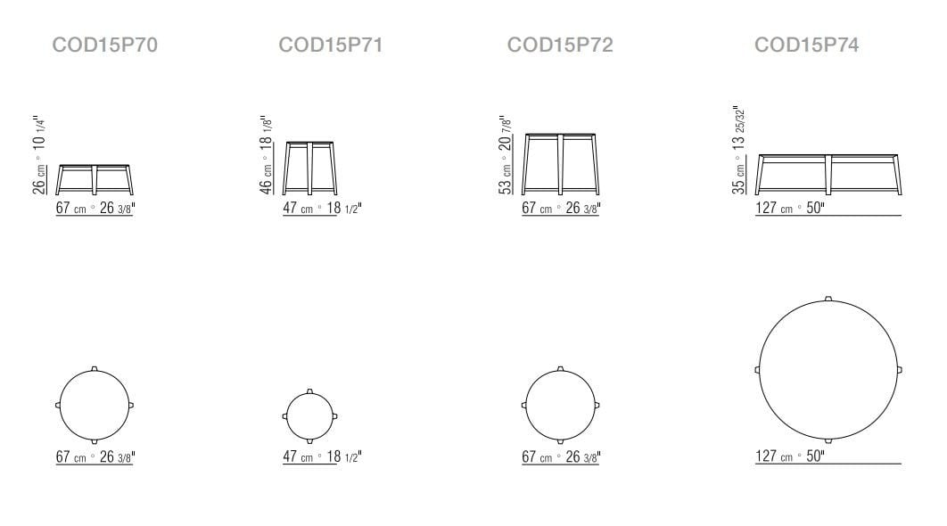 Coffee table TRIS By FLEXFORM