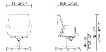 TUA Swivel leather office chair By ESTEL GROUP | design Josep Lluscà
