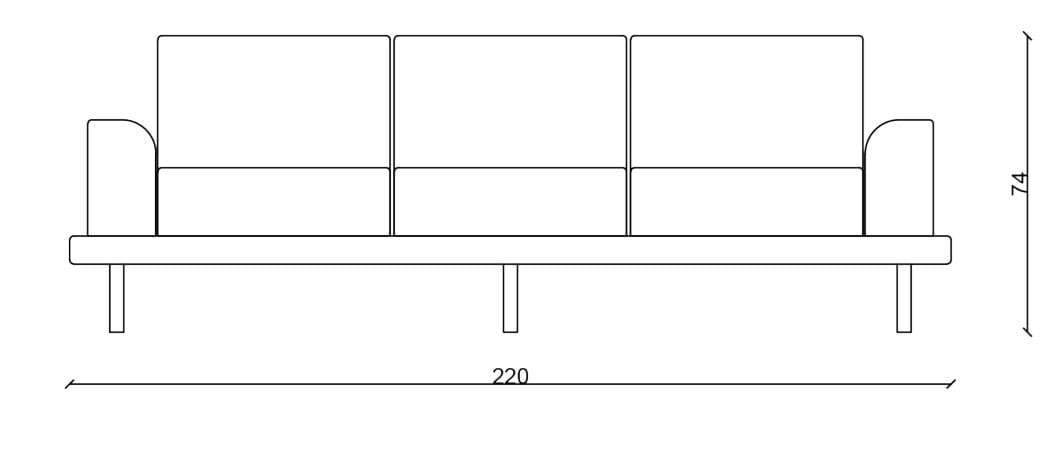 TUBULAR | 3 seater sofa By RINOCCA