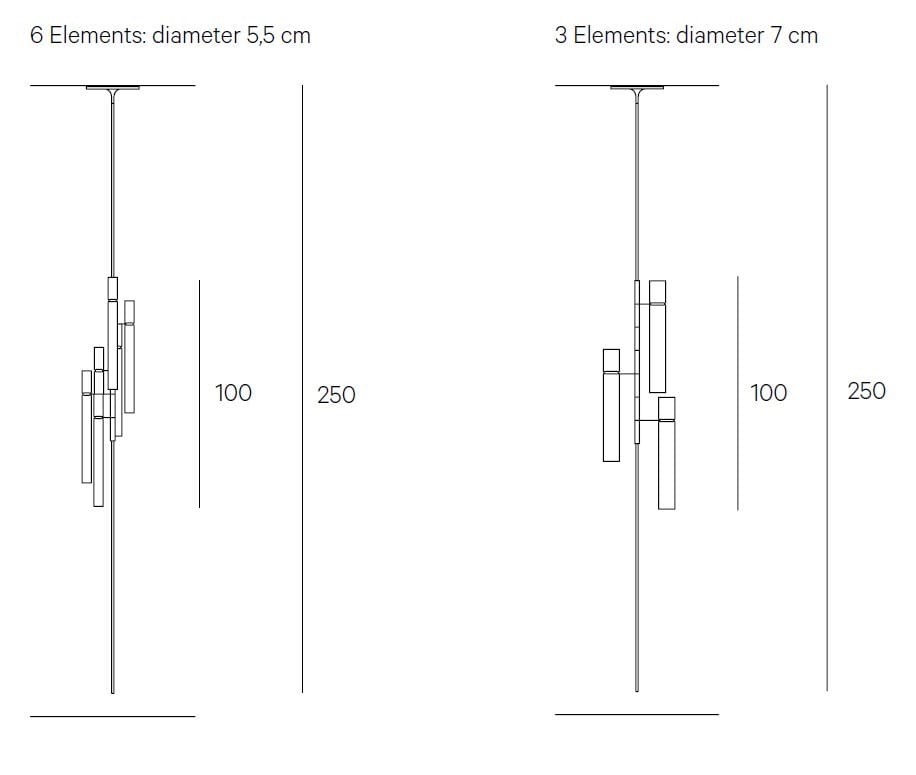 TUBULAR LED brass pendant lamp By Henge | design Massimo Castagna