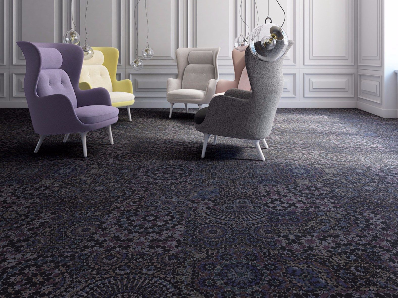 Patterned plastic carpet tiles TUNIS By OBJECT CARPET